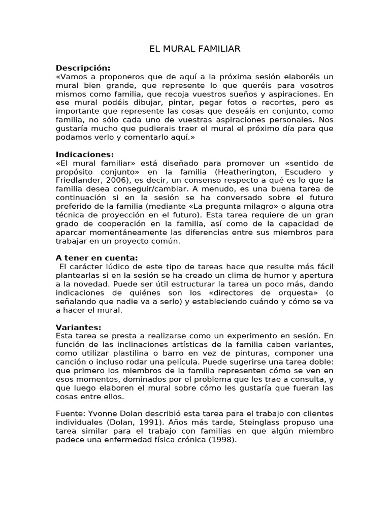 Mural Familiar Creatividad Y Convivencia Pdf