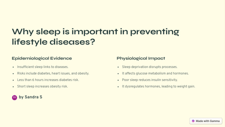 Why Sleep Is Important in Preventing Lifestyle Diseases | PDF