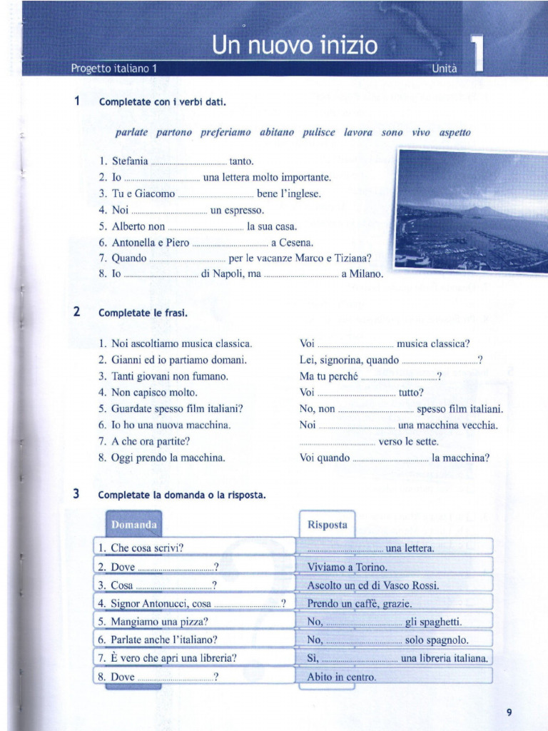 Nuovo Progetto Italiano 1 - Quaderno Degli Esercizi - Unita 1 | PDF