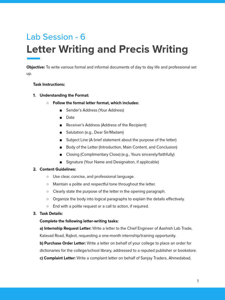 Letter Writing Techniques for Professionals | PDF