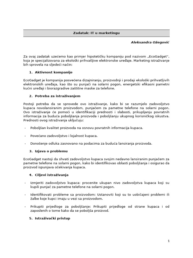 Aleksandra Ožegović - IT U Marketingu | PDF