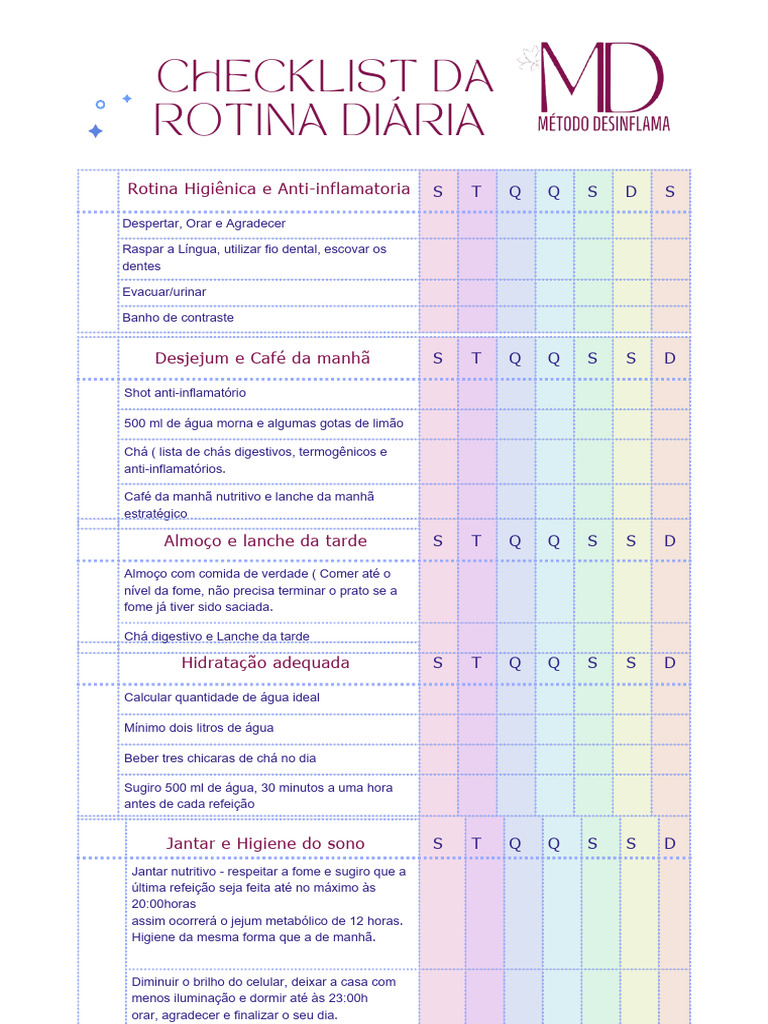 Checklist Da Rotina Diária - 20250311 - 110429 - 0000 | PDF