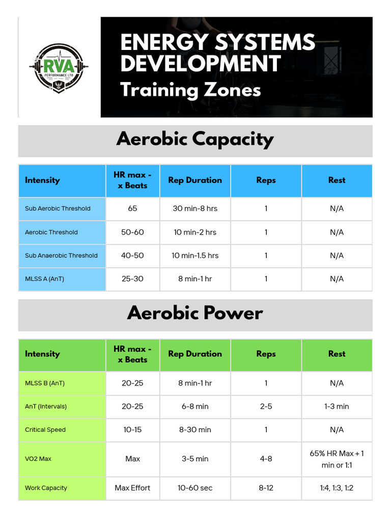 Energy Systems Development: Training Zones | PDF
