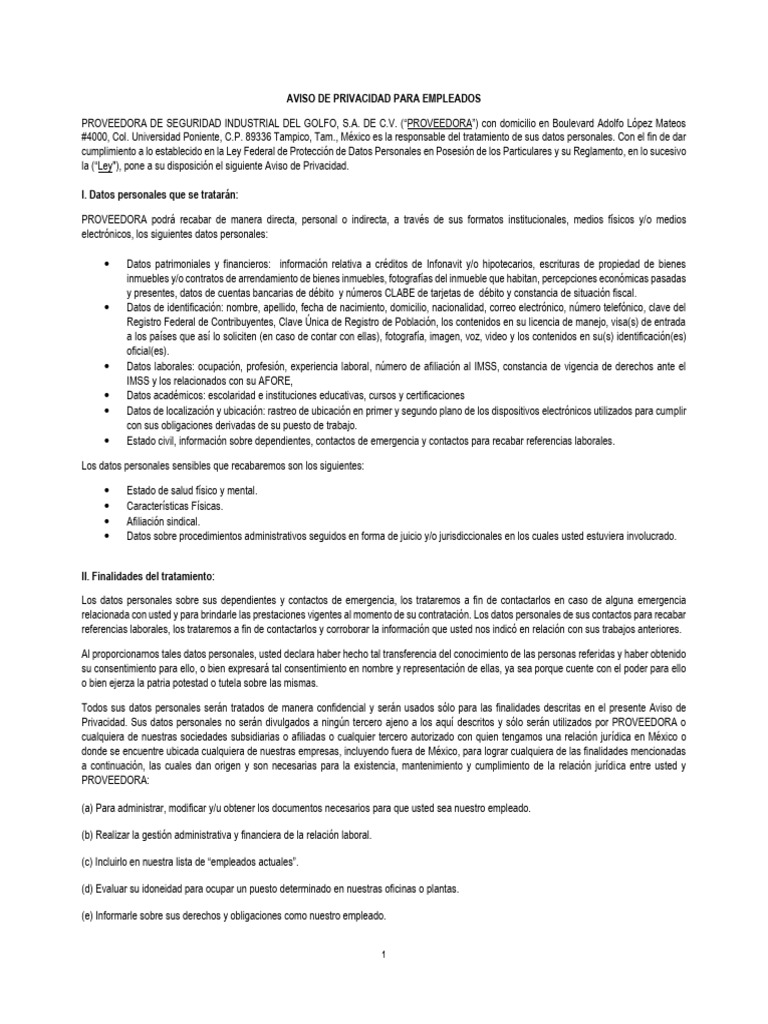 Aviso de Privacidad | PDF | Cookie HTTP | Internet