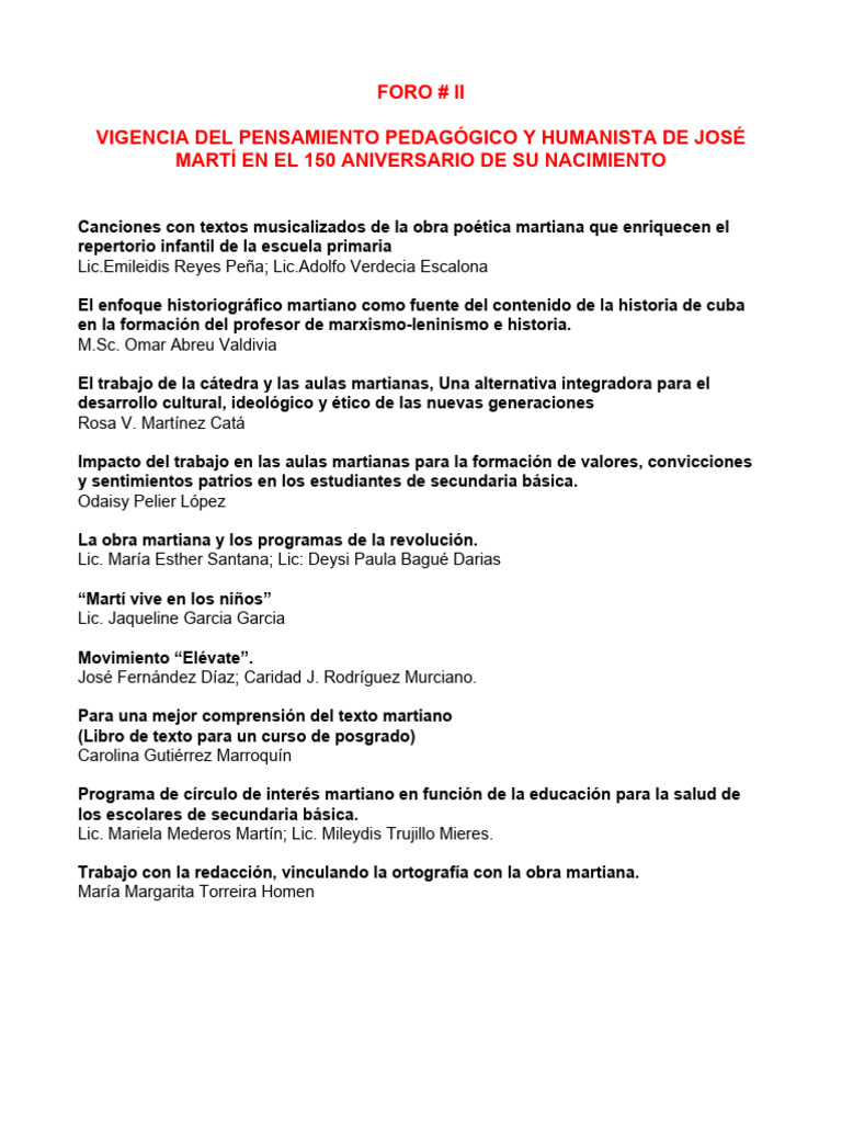 Foro 2 | PDF | Cuba | Enseñando