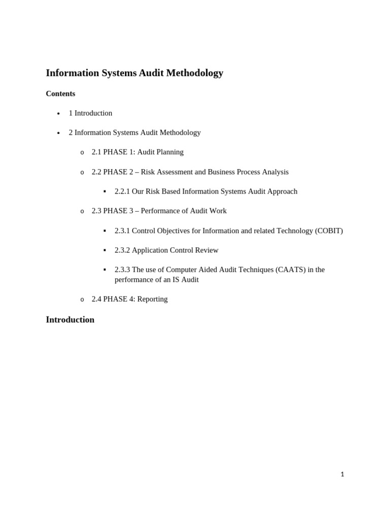 Information Systems Audit Methodology | PDF | Audit | Internal Control