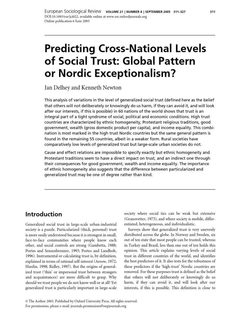 Predicting Cross-national Levels of Social Trust_global Pattern or ...