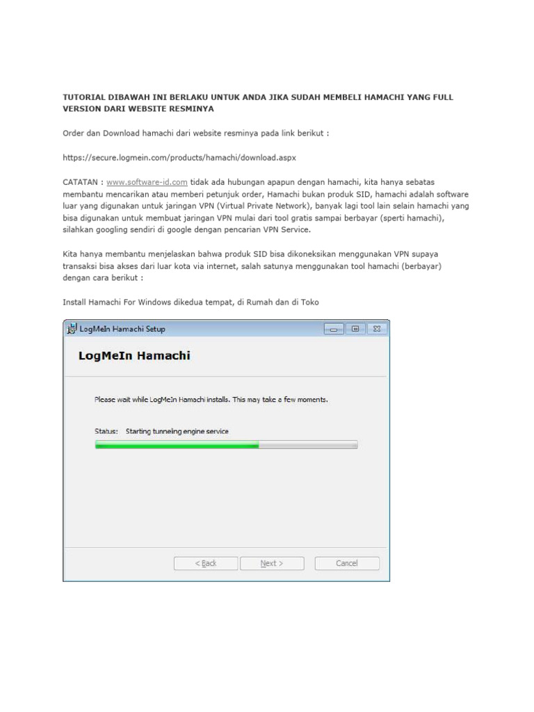 Konek Software Minimarket Via Internet Menggunakan Hamachi | PDF