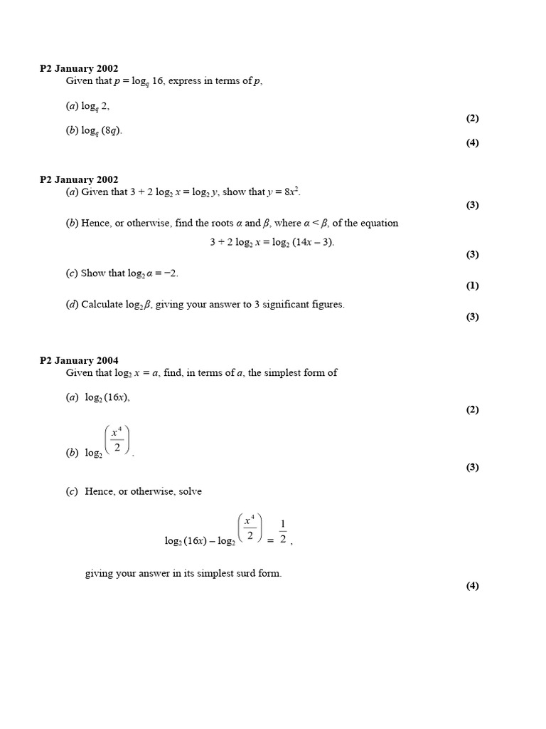 Logarithmic Equations and Solutions | PDF | Mathematical Analysis | Numbers