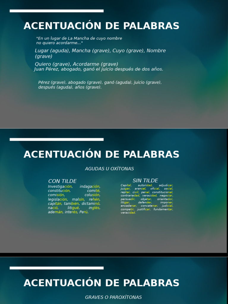 Acentuación de Palabras | PDF