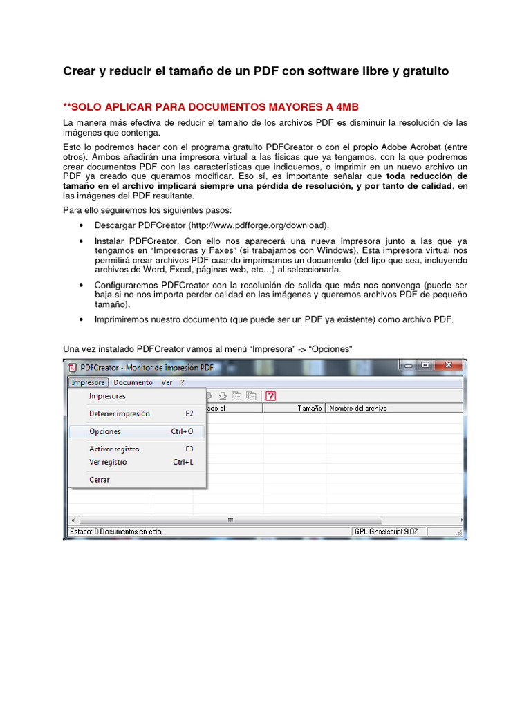 Reducir El Tamaño de Los Archivos PDF Solo Mayores A 4MB | PDF | Archivo de computadora ...