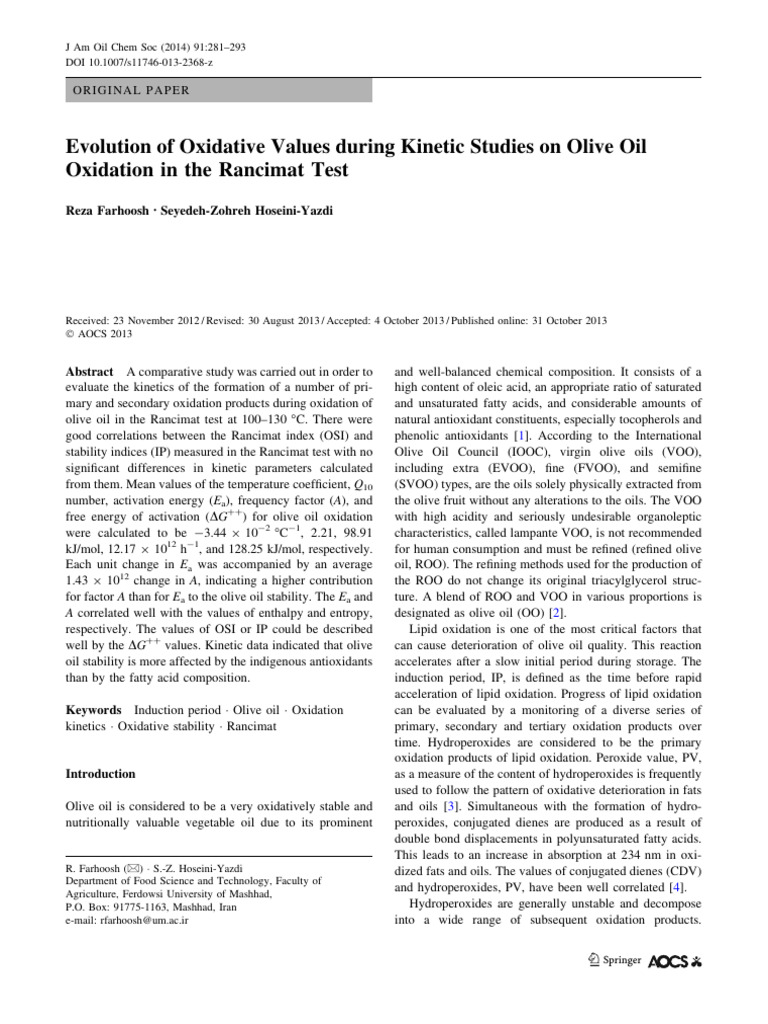 s11746-013-2368-z | PDF | Olive Oil | Chemistry