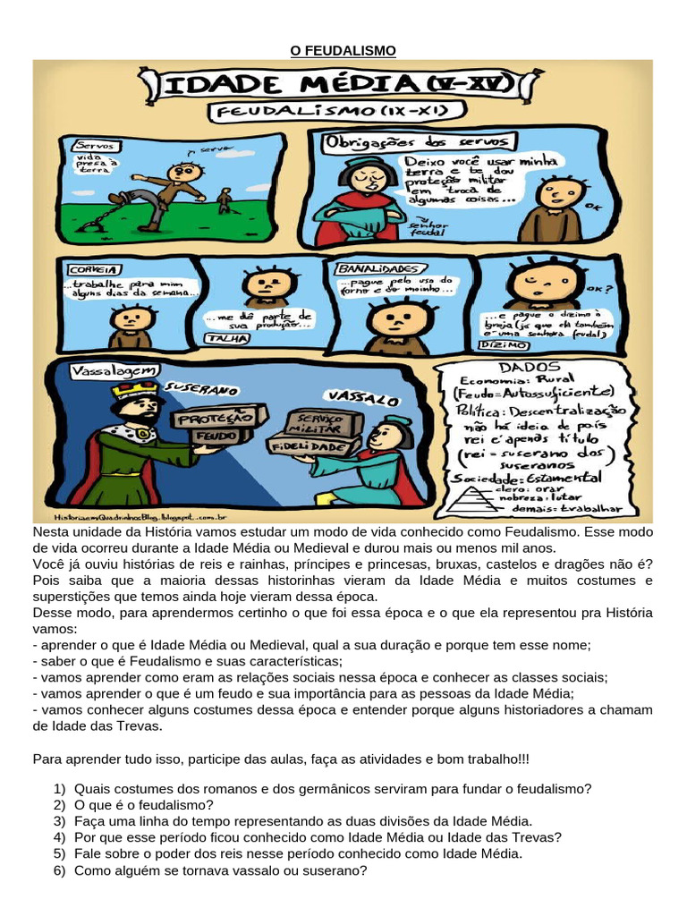 Feudalismo - Atividades | PDF