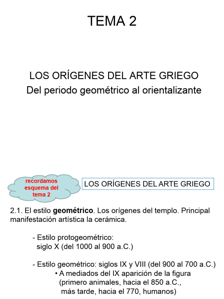 T. 2 LOS ORÍGENES DEL ARTE GRIEGO contenidos. míos (1) | PDF | templo ...