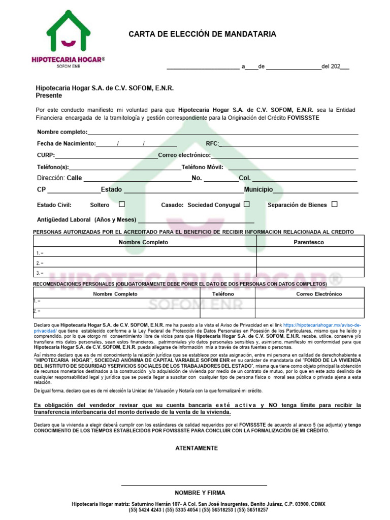 FORMATO ASIGNACION DE CRÉDITO HH IC DEF | PDF