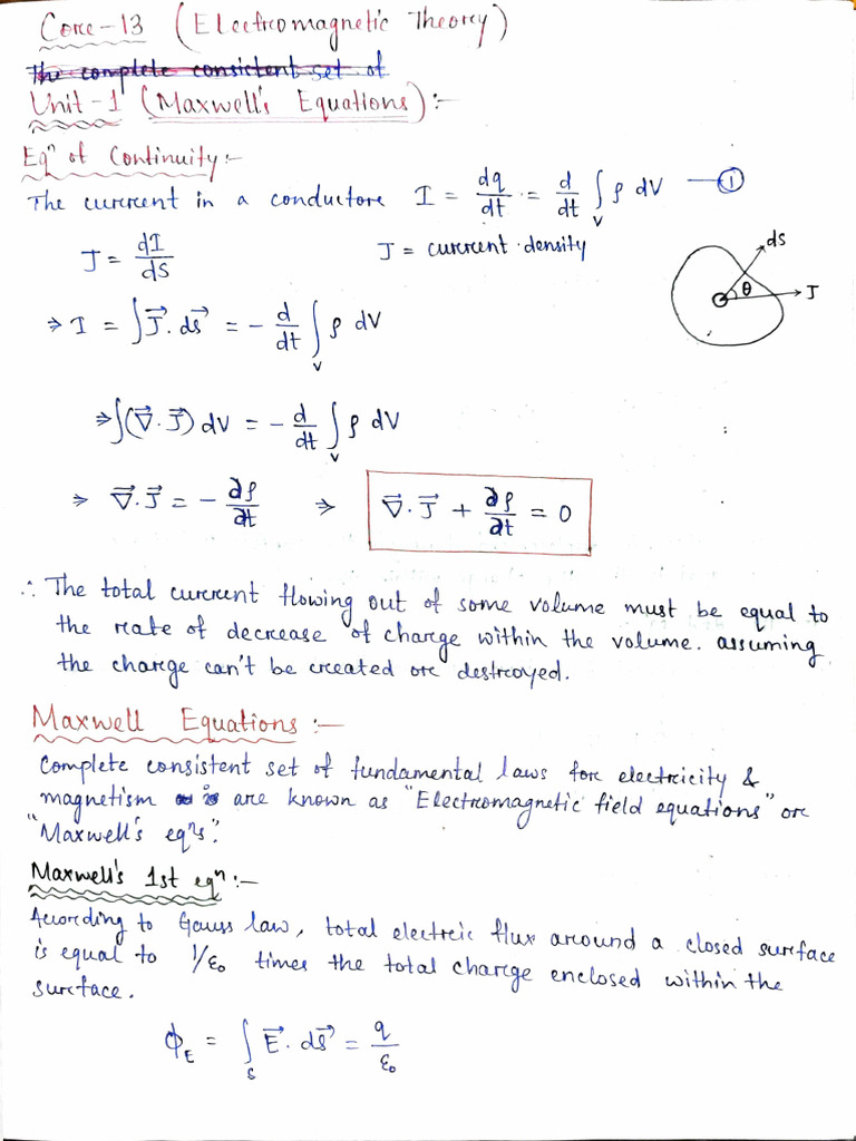 Electromagnetism Formulas Overview | PDF | Theoretical Physics ...