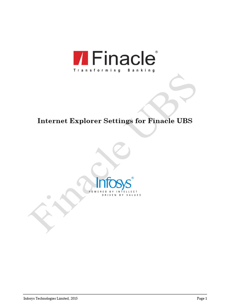 Finacle UBS Internet Explorer Settings | PDF | Internet Explorer | Software
