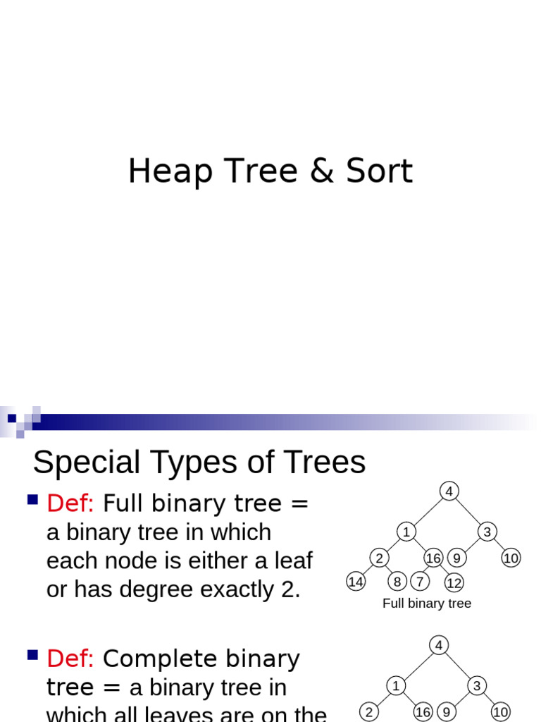 Lecture 10 11 Heap Tree Sort | PDF | Algorithms And Data Structures