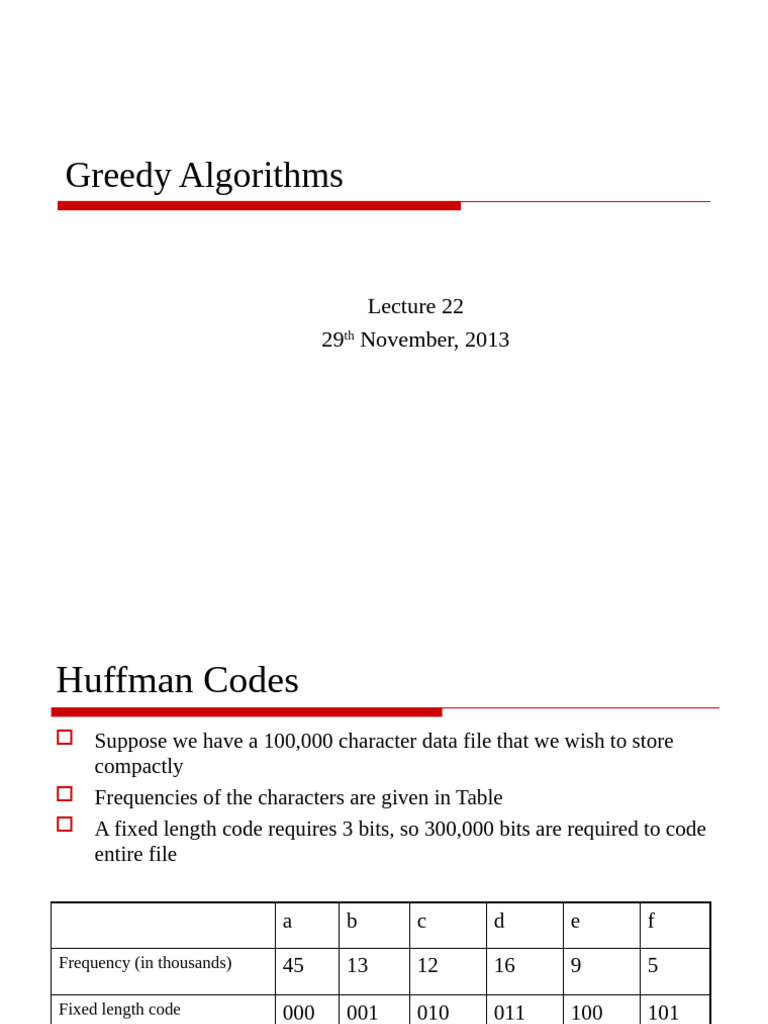 Huffman Code Greedy Approach | PDF | Code | Data Compression
