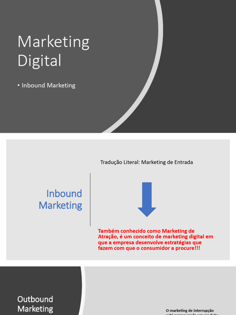 Marketing Digital - Inbound Marketing | PDF | Marketing | Gestão de ...