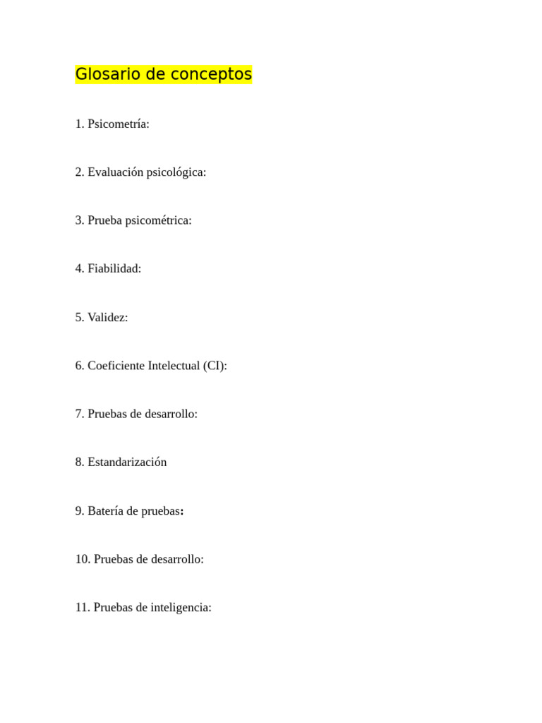 Glosario de Conceptos | PDF