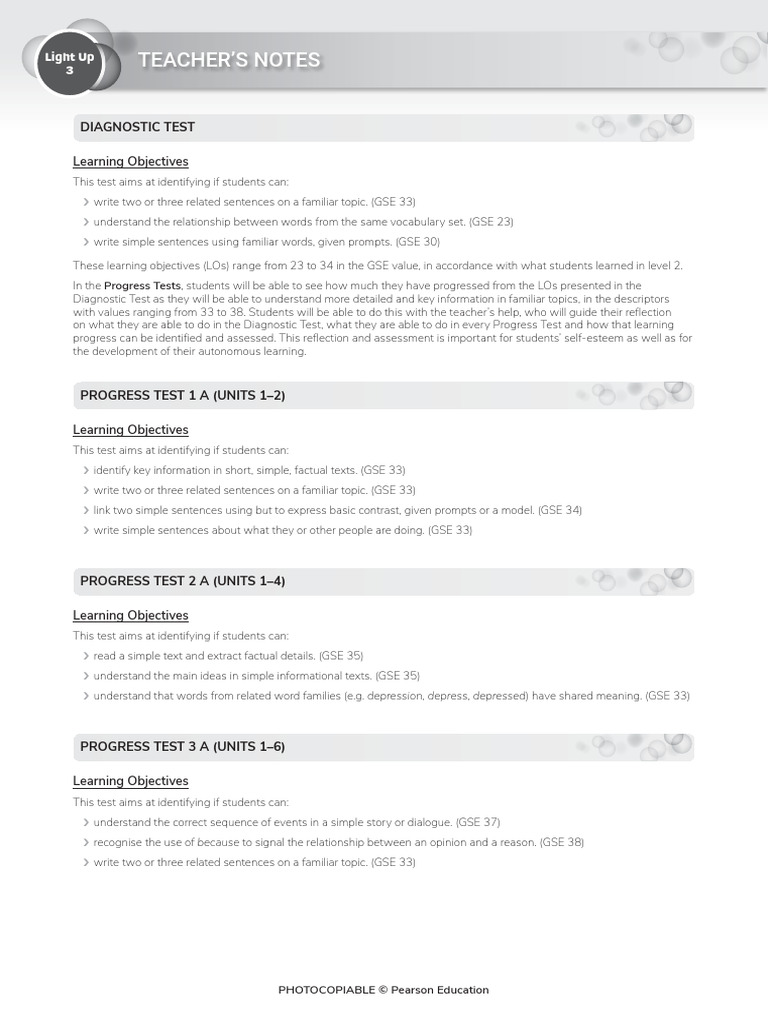 Teacher's Notes A and B - Light Up 3 | PDF | Learning | Behavior ...
