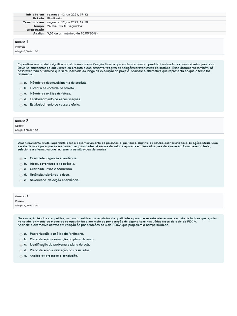 Atividade 4 (A4) - Revisão Da Tentativa | PDF