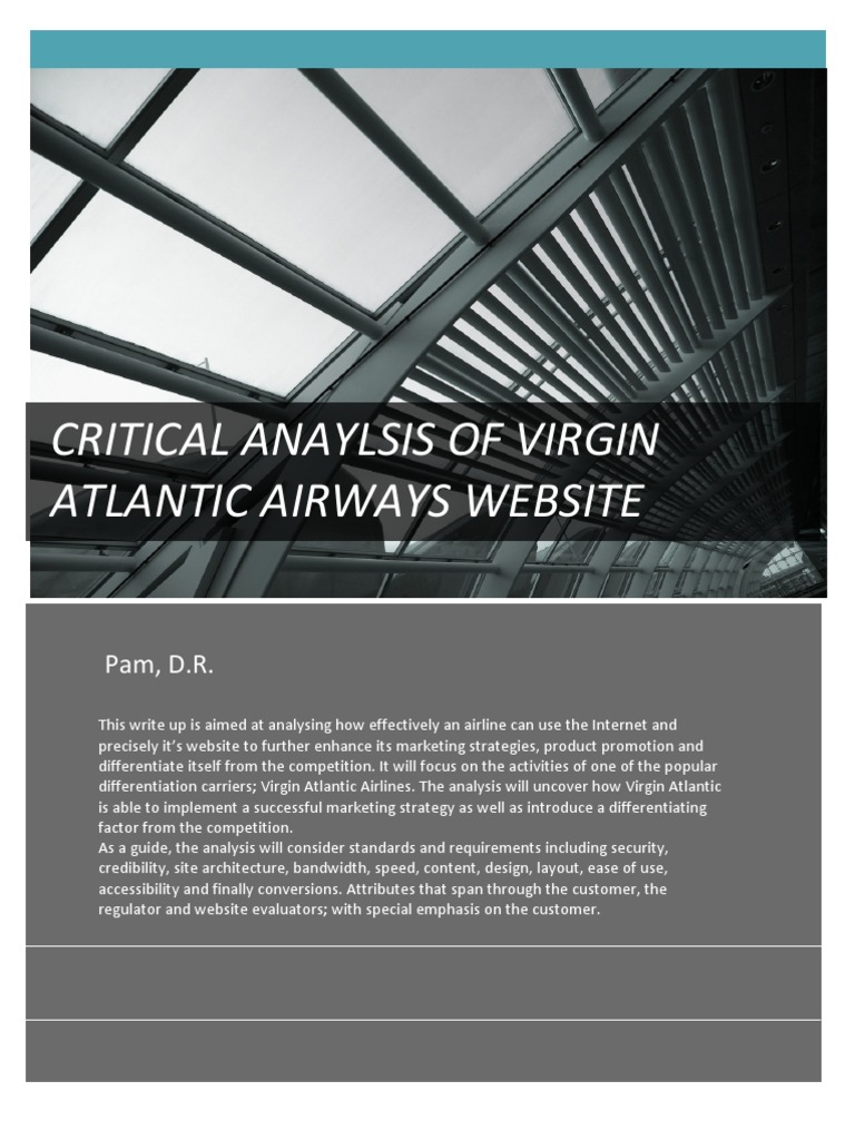Critical Analysis of Virgin Atlantic Website | PDF | Websites | Brand