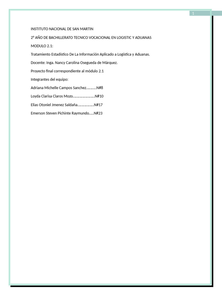 Informe Modulo 2.1 | PDF | Business | Estadísticas