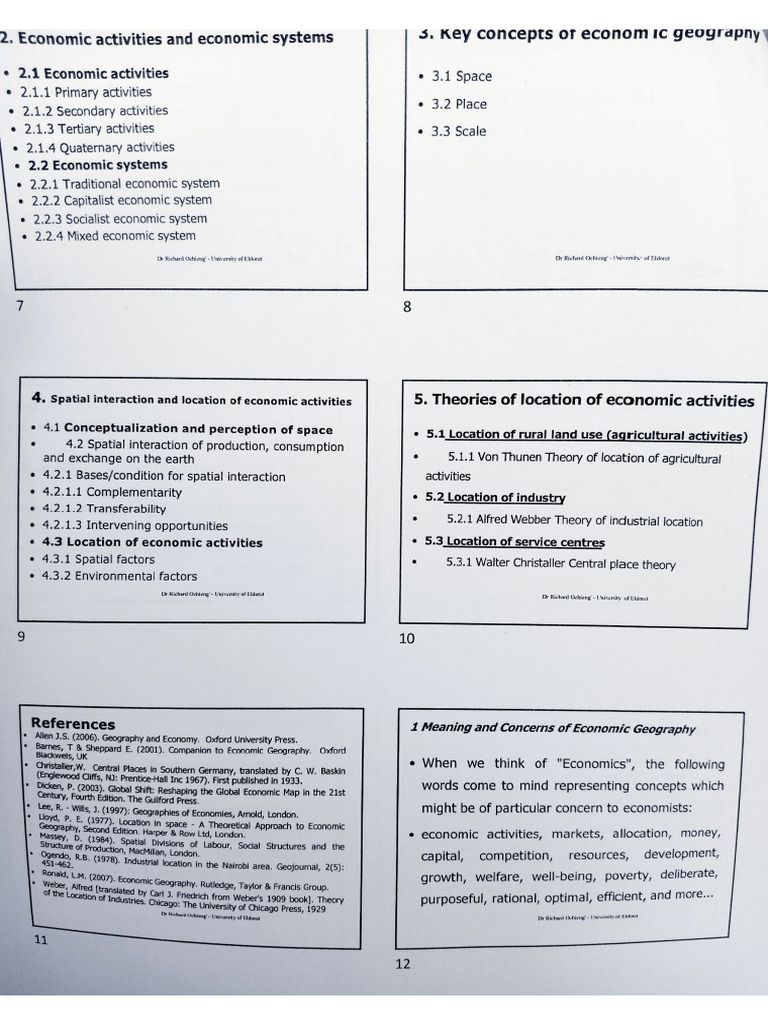 Egeo 411 Economic Geography Notes | PDF