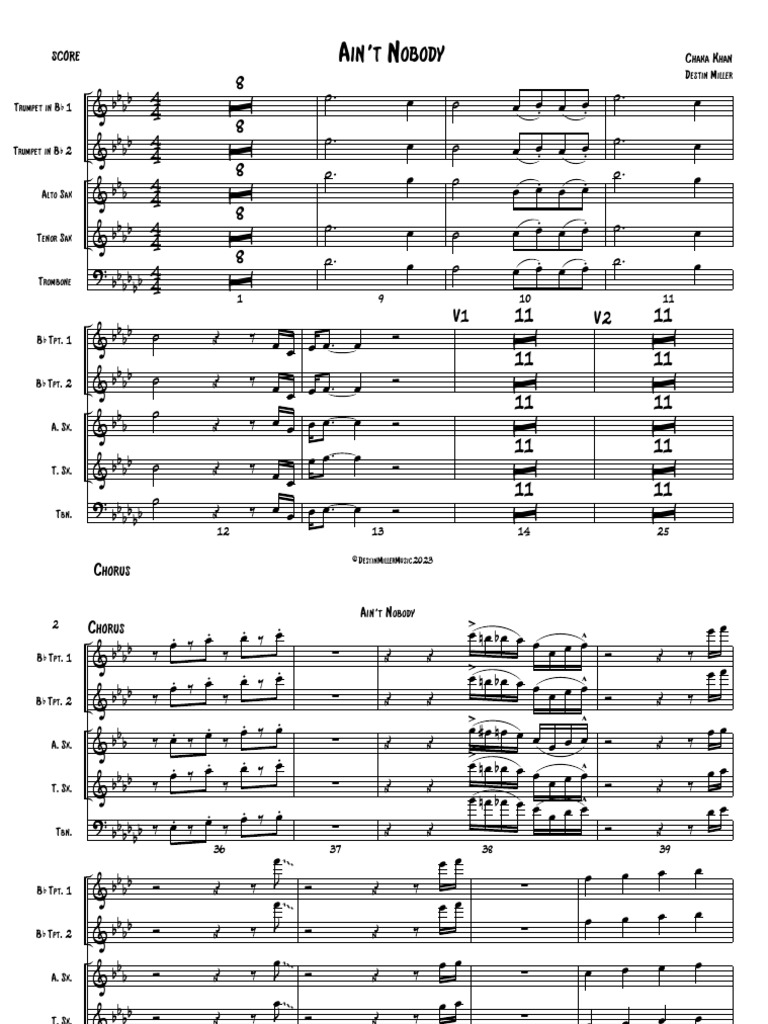 Aint Nobody - Score | PDF