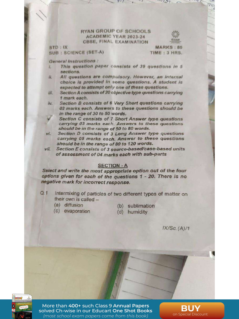 Ryan International School Paper 20 | PDF