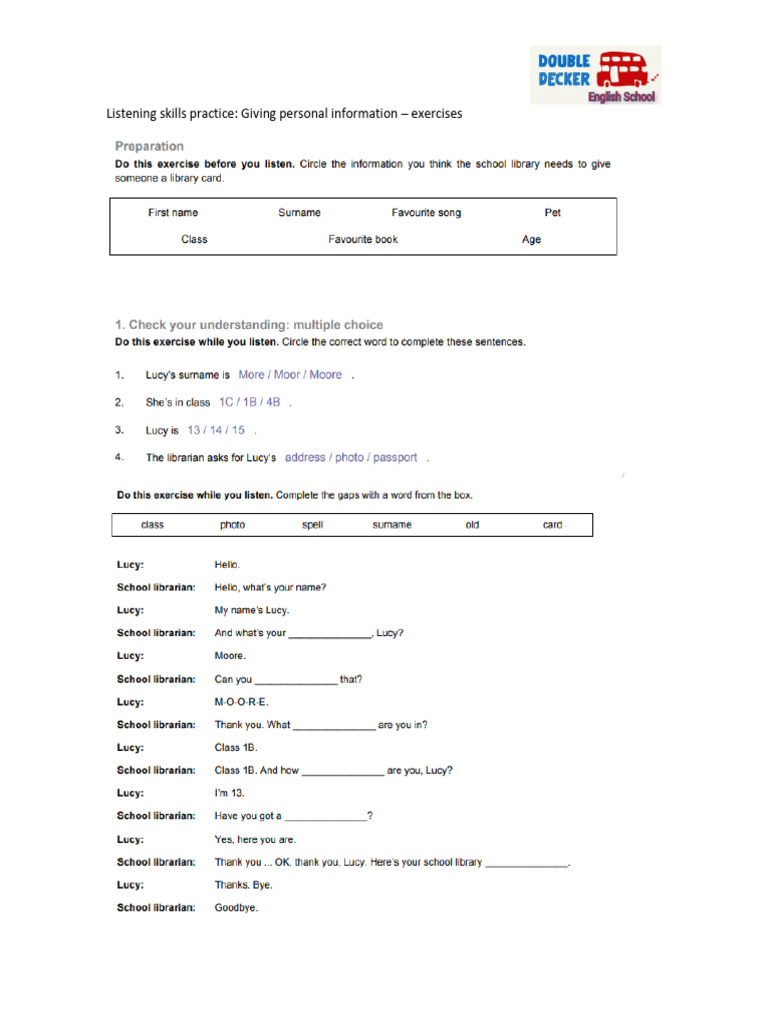 Listening Skills Practice | PDF