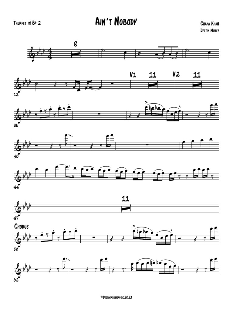 Aint Nobody - Trumpet 2 | PDF