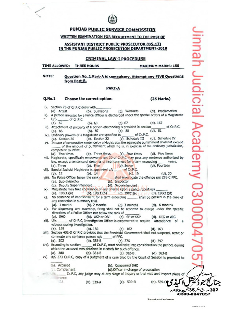 ADPP (Punjab) Past Paper 2019,2019S.,2022.JJA | PDF