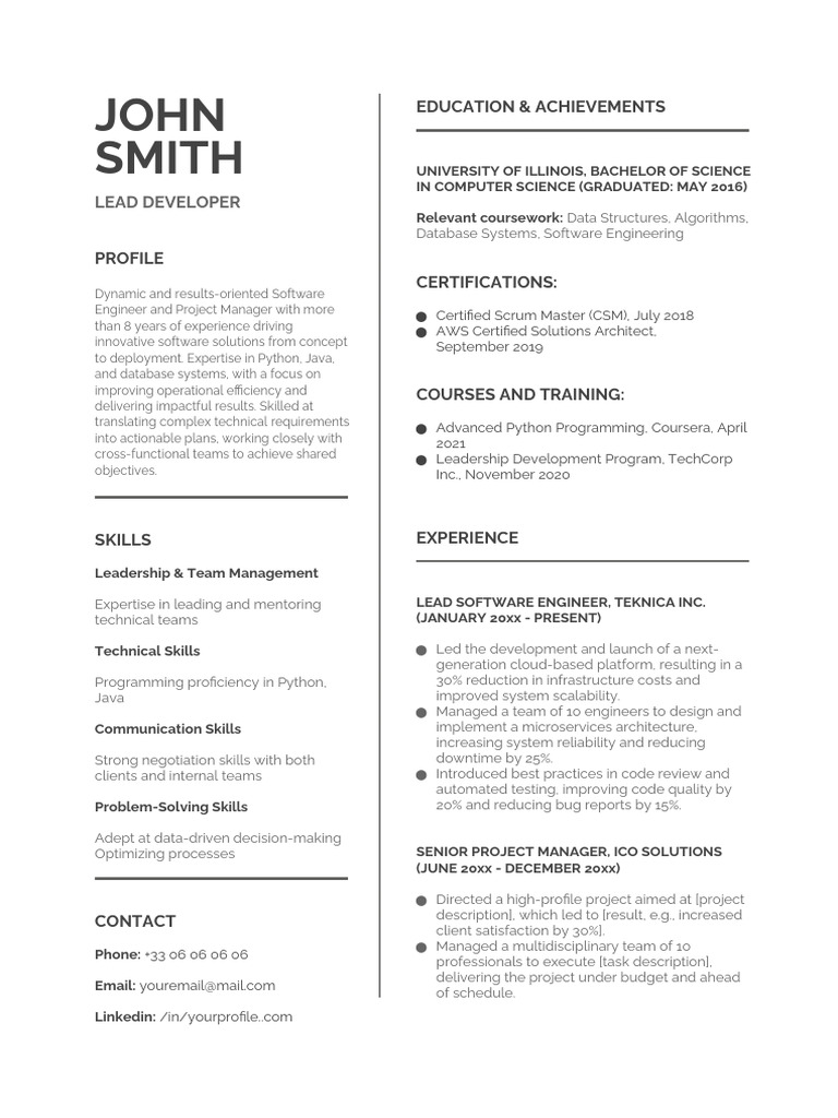 Copie de CV en anglais - Modeles-de-cv.com | PDF | Software | Cloud Computing