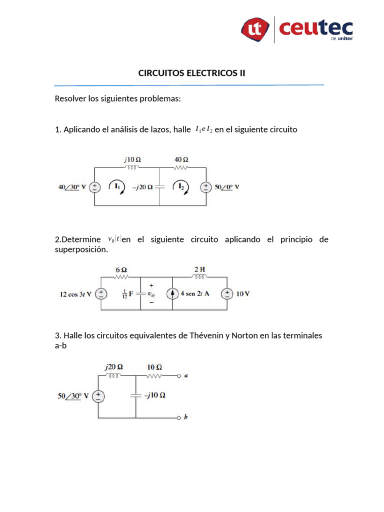 TAREA 3 -TECNICAS DE ANALISIS DE CIRCUITOS-2 | PDF