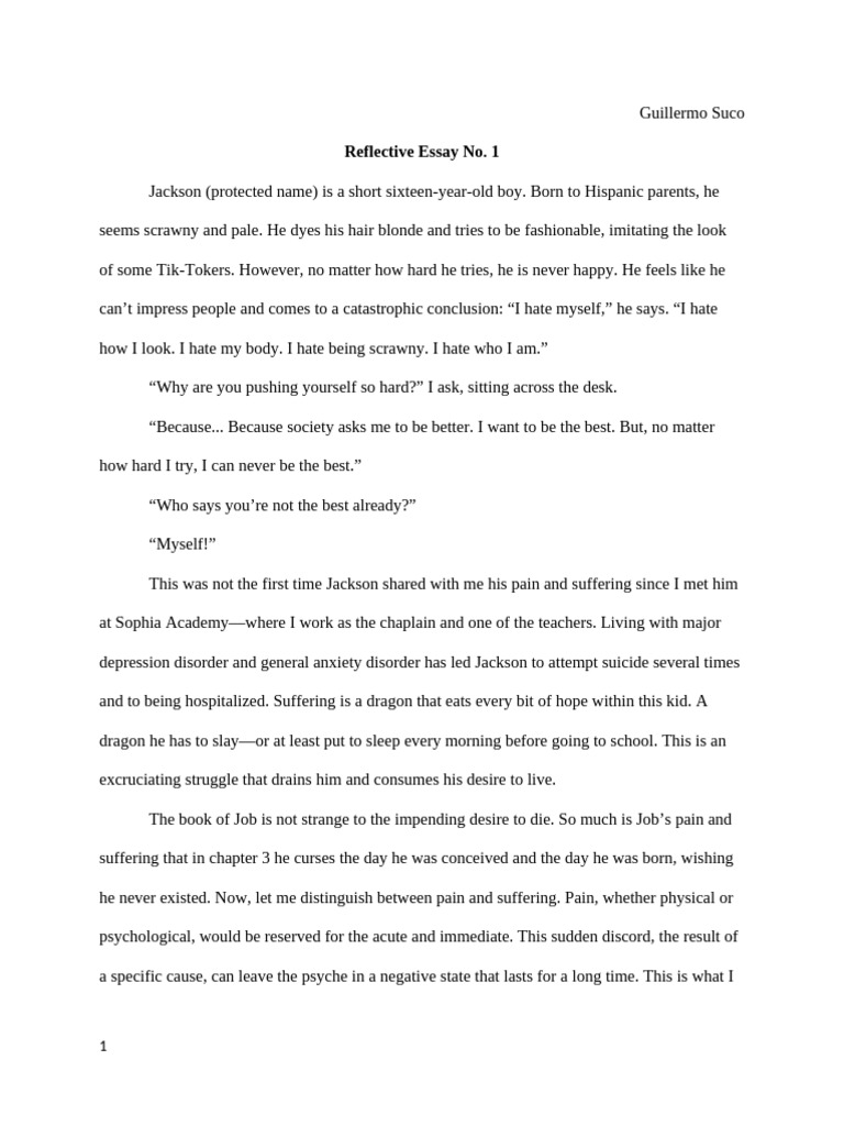 Essay #1 | PDF | Suffering | Behavioural Sciences