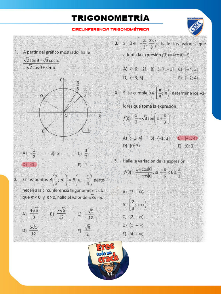 PRACTICA DE TRIGONOMETRIA | PDF