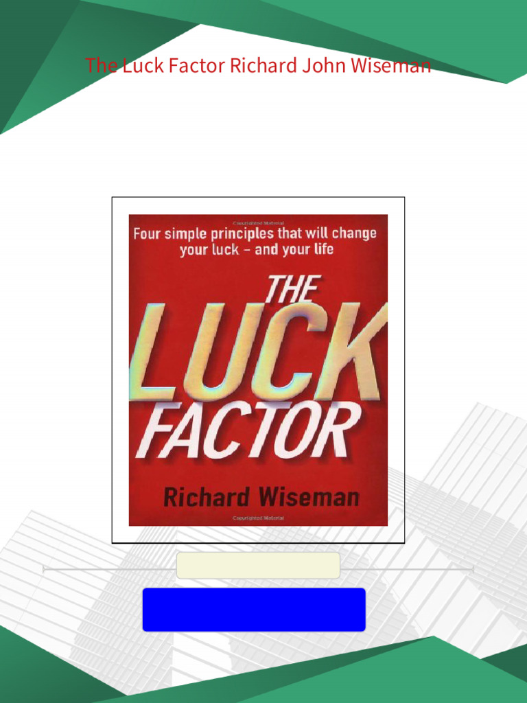 The Luck Factor Richard John Wiseman - The latest updated ebook version ...