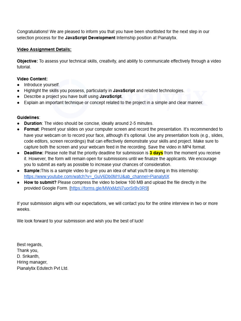 JavaScript Development Assignment Instructions | PDF