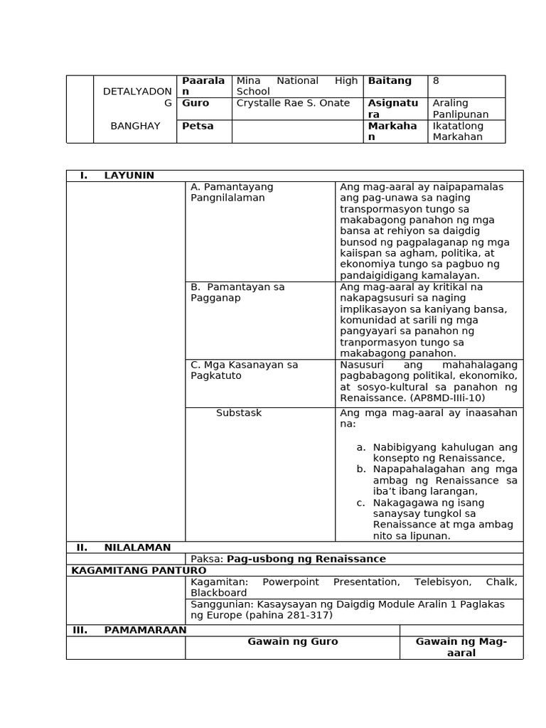 AP8 Renaissance | PDF