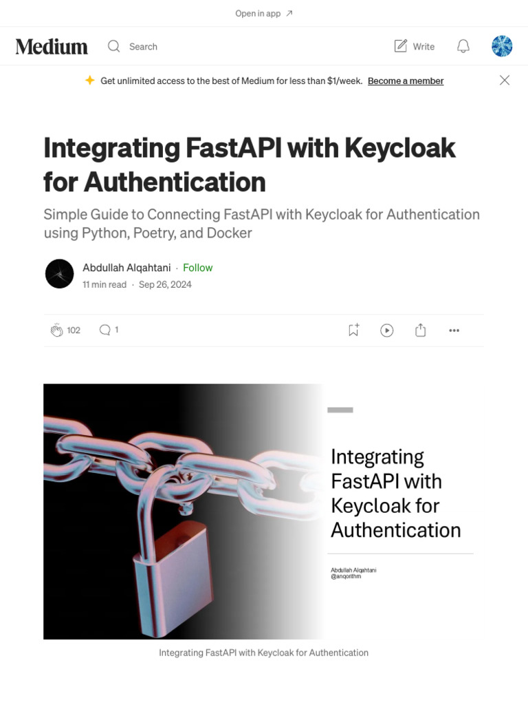 Integrating FastAPI With Keycloak For Authentication - by Abdullah Alqahtani - Medium | PDF ...
