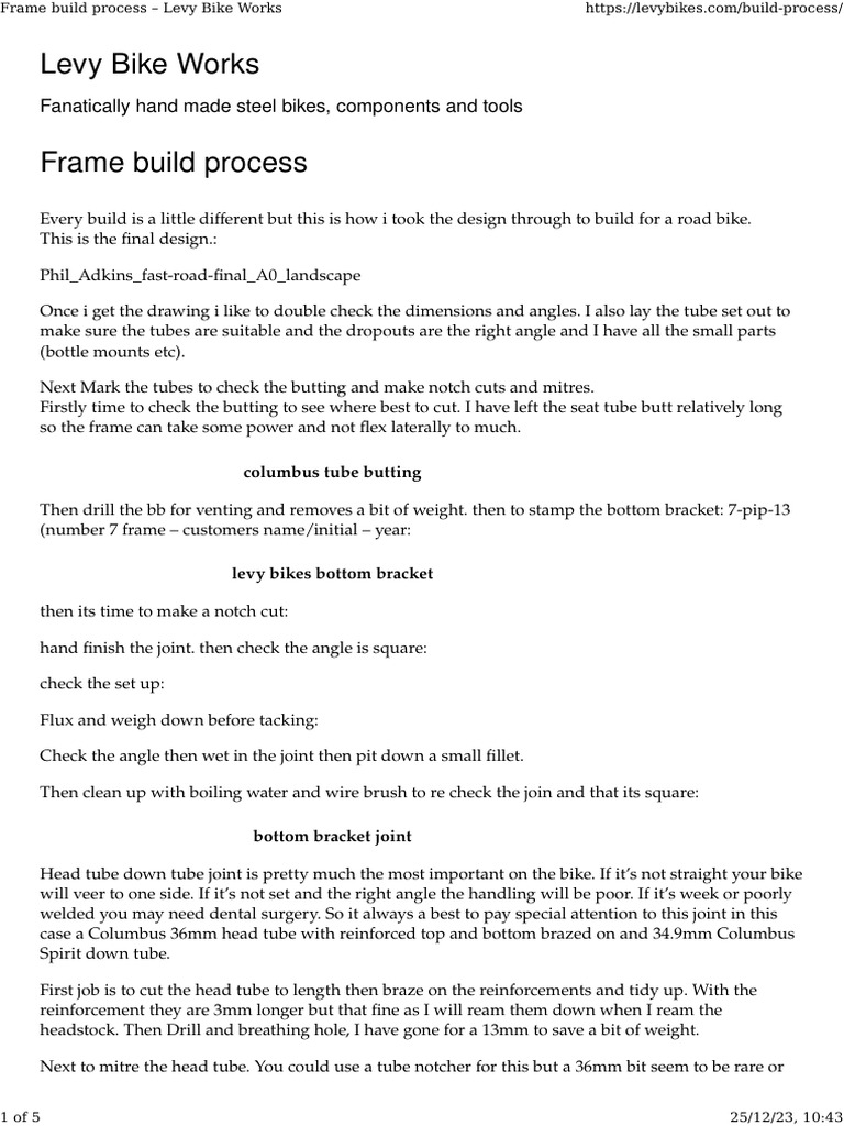 Custom Steel Bike Frame Building Guide | PDF | Paint | Industrial Processes