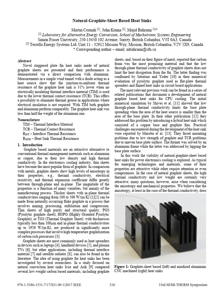 Natural-Graphite-Sheet Based Heat Sinks | PDF | Thermocouple ...