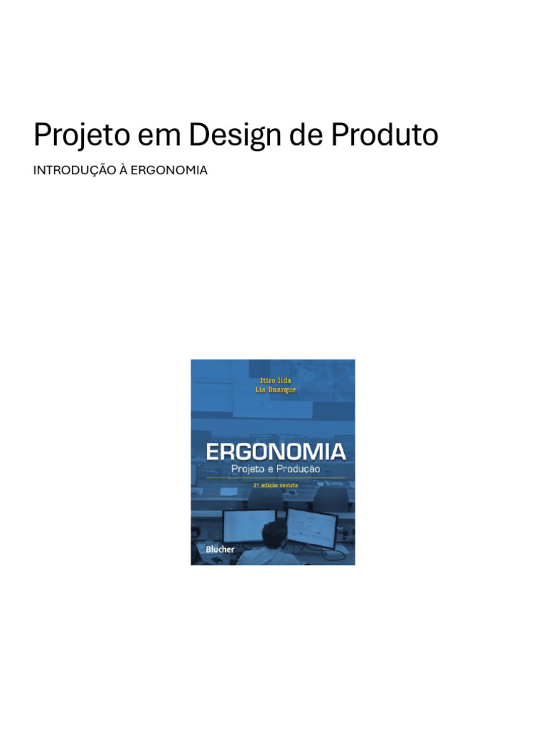 Ergonomia - Projeto em Design de Produto | PDF