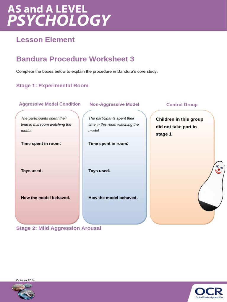 ASA Psych Bandura Act Worksheet3 | PDF