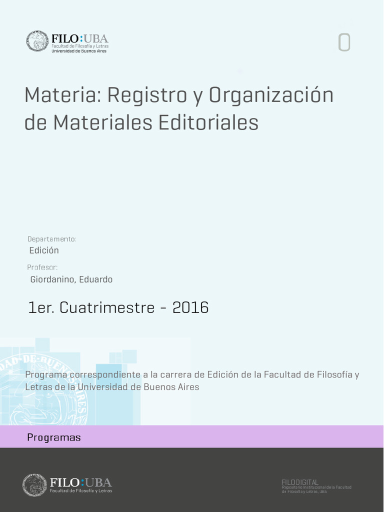 Registro y Organización de Materiales Editoriales | PDF