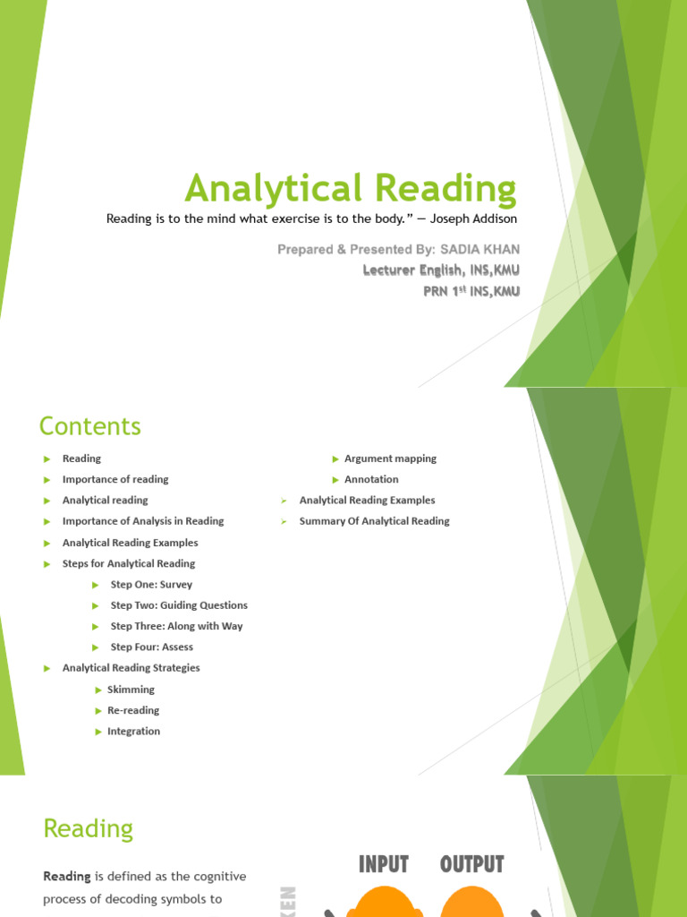 Mastering Analytical Reading Techniques | PDF | Reading Comprehension ...