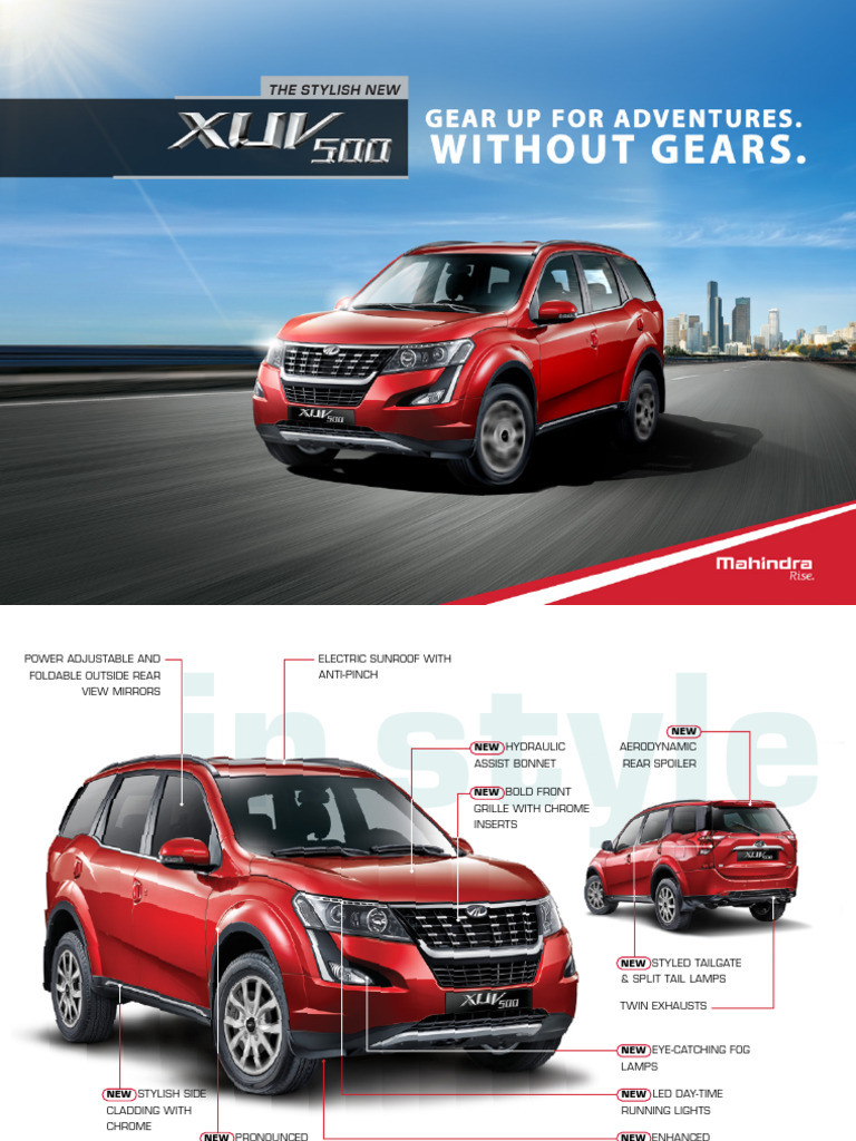 Xuv500 Brochure | PDF | Rear Wheel Drive Vehicles | Vehicles